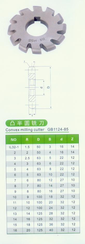 KM Convex milling cutter