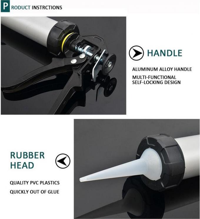 KM 9" Cartridge 300/310ml Ratchet Rod Silicone Gun, 7:1 Thrust Ratio