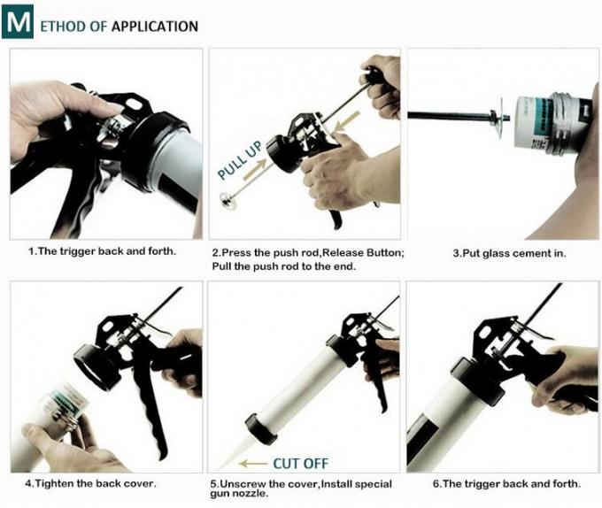KM 9" Cartridge 300/310ml Ratchet Rod Silicone Gun, 7:1 Thrust Ratio